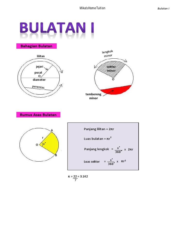 Matematik PMR-Bulatan 1 | PDF