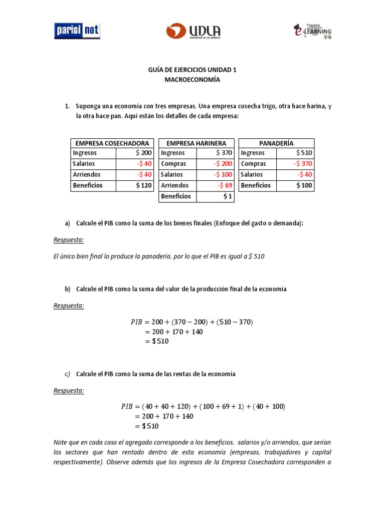 25 2-Guia de Ejerc PDF | PDF | Producto Interno Bruto | Beneficio (economía)