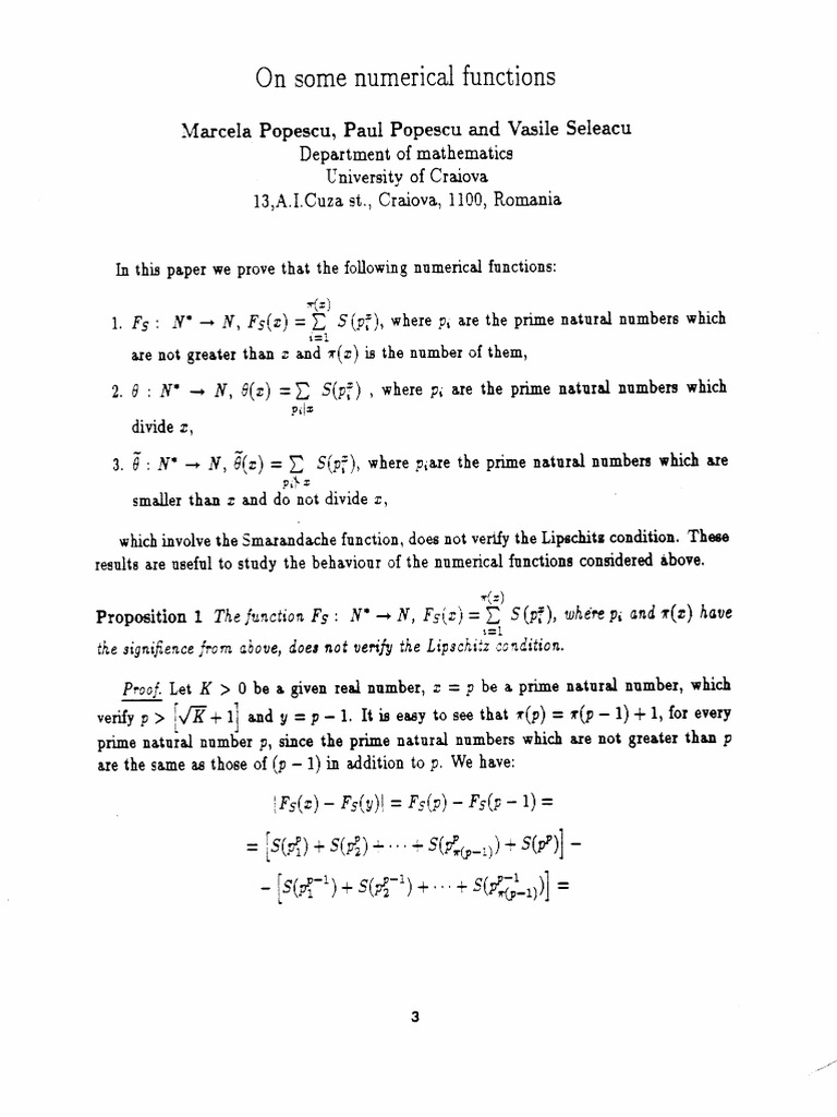 On Some Numerical Functions | PDF | Logical Consequence | Logical ...
