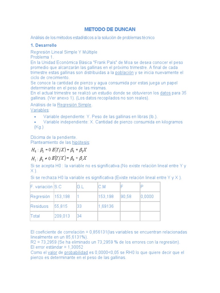 Metodo de Duncan PDF | Descargar gratis PDF | Estimador | Análisis de ...