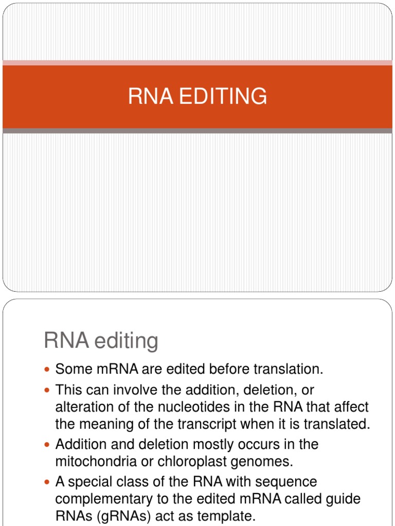 RNA editing.pptx | Rna | Messenger Rna