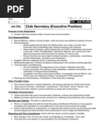Club Secretary Role and Responsibilities | PDF | Career & Growth