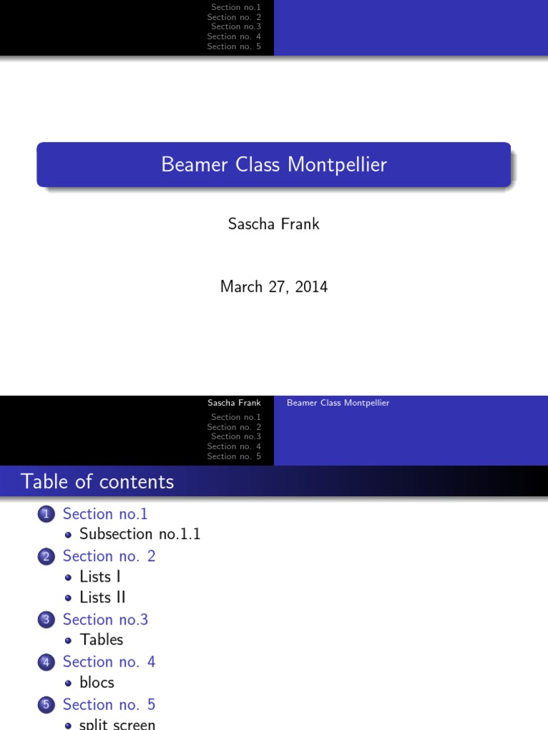 Beamer Class Example8 Montpellier | PDF | Digital Typography | Software