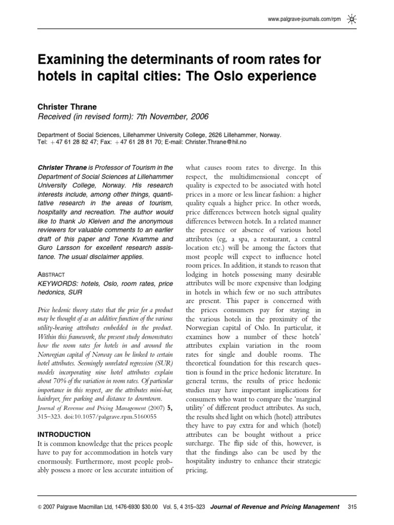 Hotel LP Riser | PDF | Multicollinearity | Regression Analysis