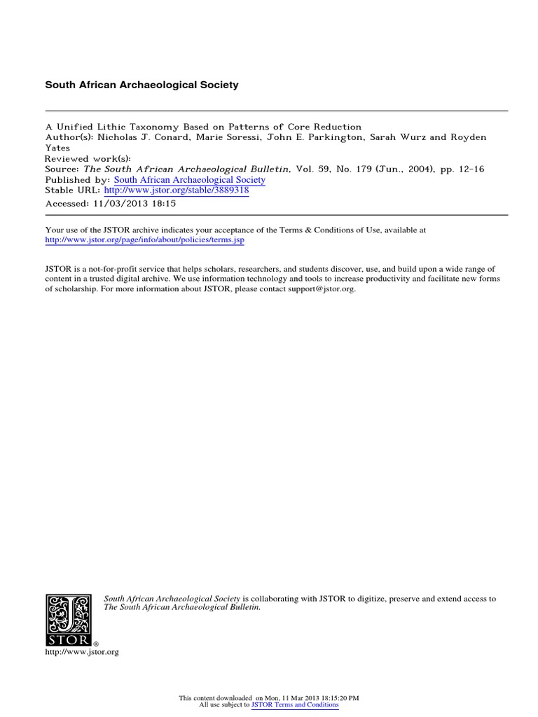 Lithic Core Reduction | PDF | Stone Age | Stone