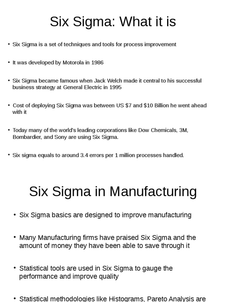 Six Sigma: What It Is | PDF