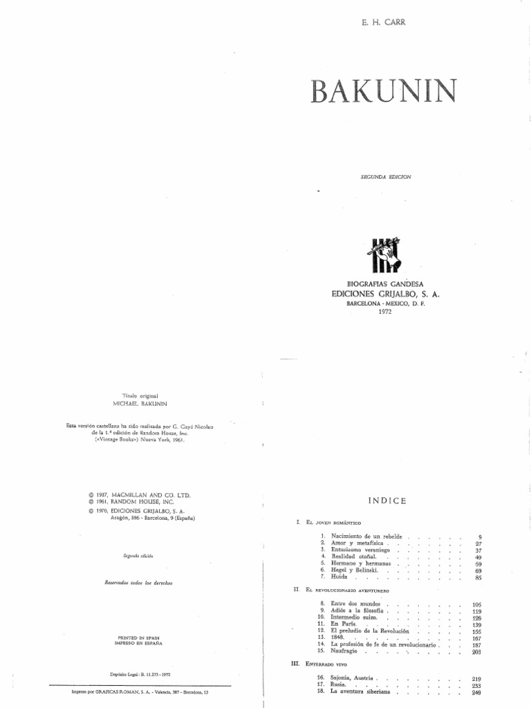 Bakunin Por E. H. Carr PDF | PDF