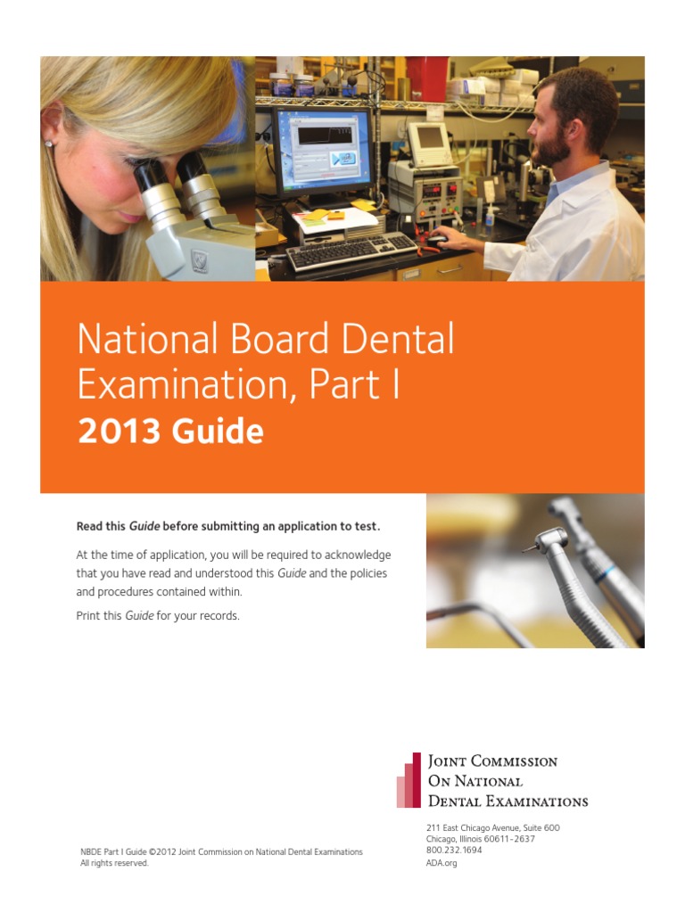 National Board Dental Examination, Part I: 2013 Guide | PDF | Dental ...