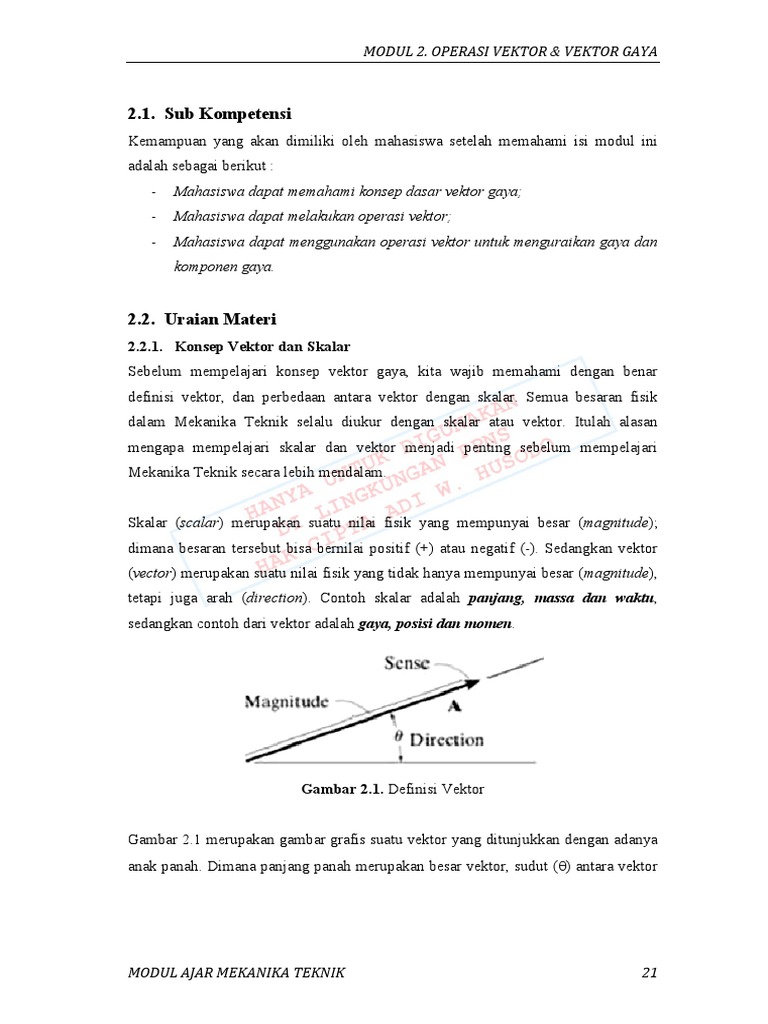 MEKTEK Modul 2 (Vektor Gaya) | PDF