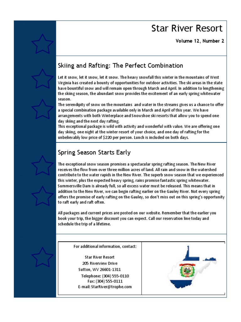 Star River Resort: Skiing and Rafting: The Perfect Combination | PDF ...