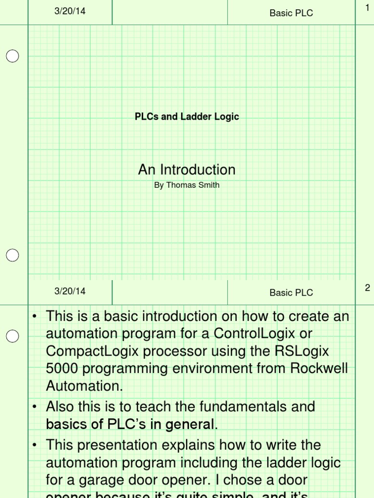 PLC Training Powerpoint | Programmable Logic Controller | Relay