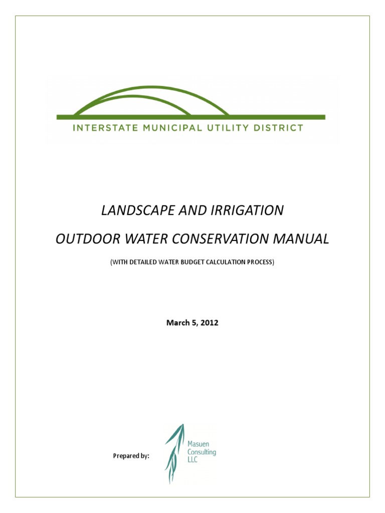 Landscape Water Conservation Manual | PDF | Stormwater | Surface Runoff