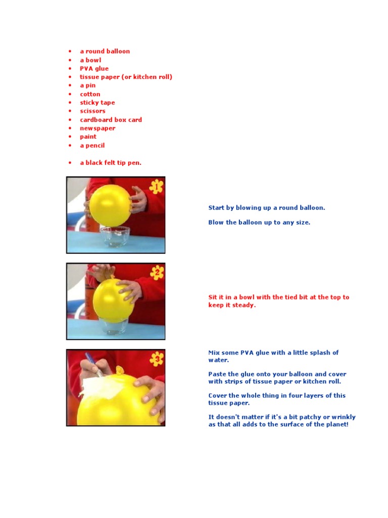 How to Make Model Planets from Balloons: A Step-by-Step Guide | PDF ...