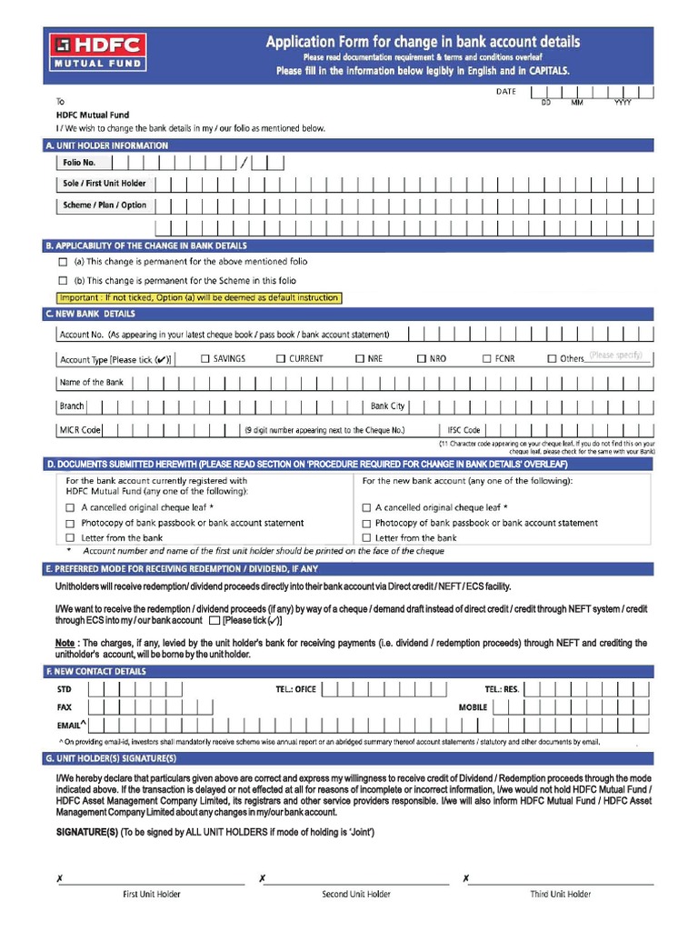 Change Bank Details Form | PDF | Cheque | Dividend