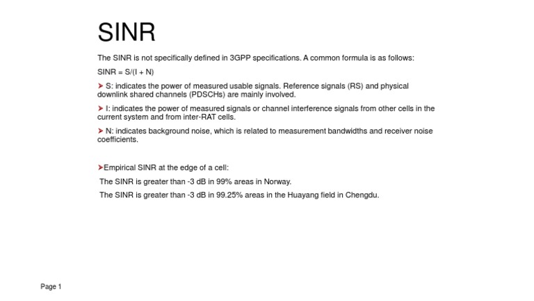 Understanding SINR in LTE Networks | PDF | Science & Mathematics