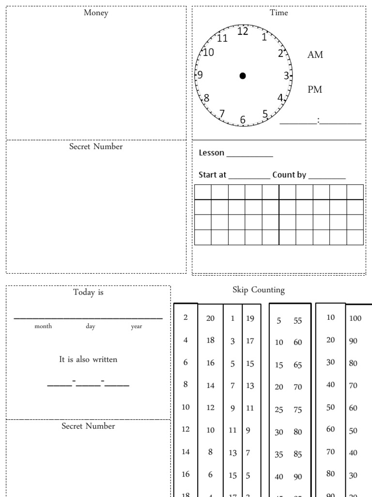 Saxon Math Secret Number Worksheet | PDF