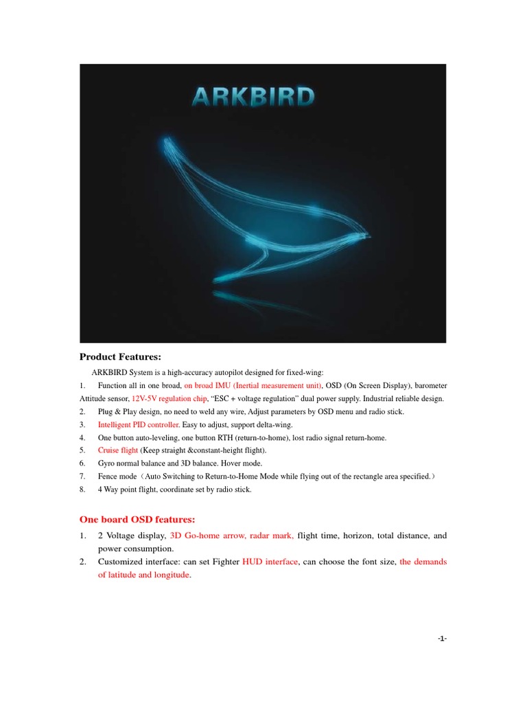 Arkbird Manual | PDF