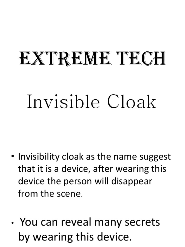 The Pursuit of Invisibility: Analyzing the Science and Applications of Cloaking Devices | PDF ...