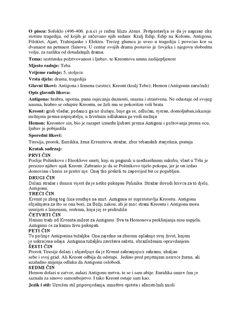 Antigona - Sofoklo | PDF