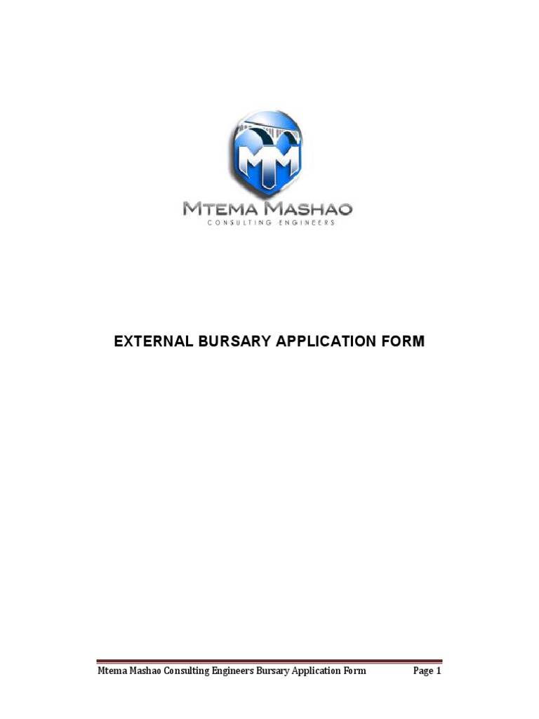 Mtema Mashao Consulting Engineers Bursary Application Form | PDF ...