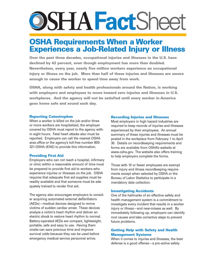 8.OSHA Factsheet Jobrelated | PDF | Occupational Safety And Health ...