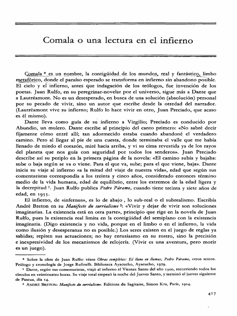 Comala o Una Lectura en El Infierno | PDF | Infierno | Dante Alighieri