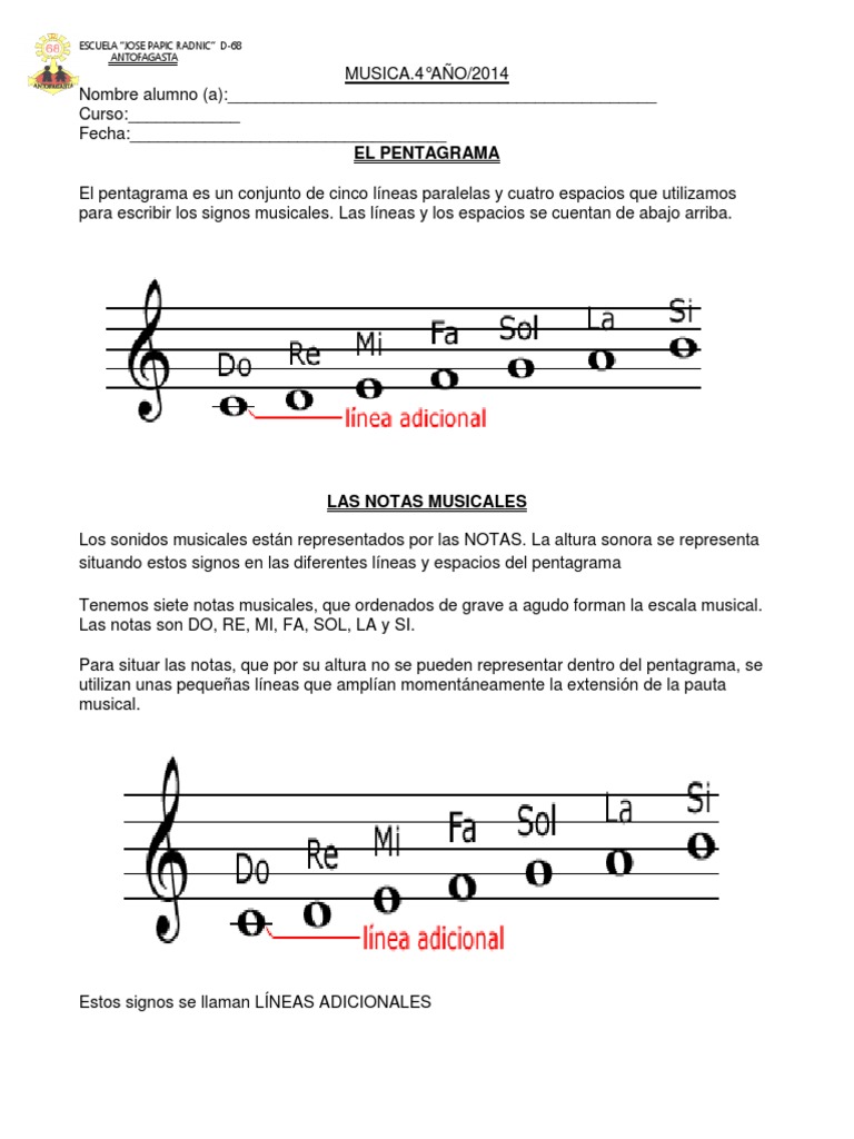 Introducción al Pentagrama Musical | PDF