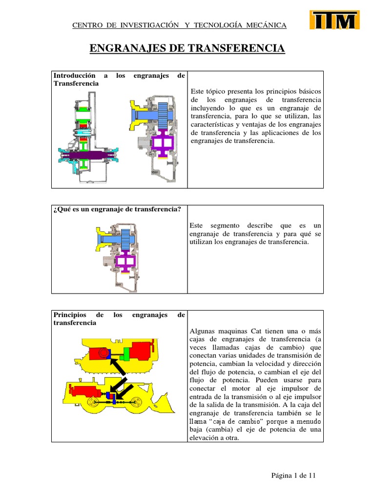 06 Engranajes De Tranferencia Pdf Engranaje Transmisión Mecánica