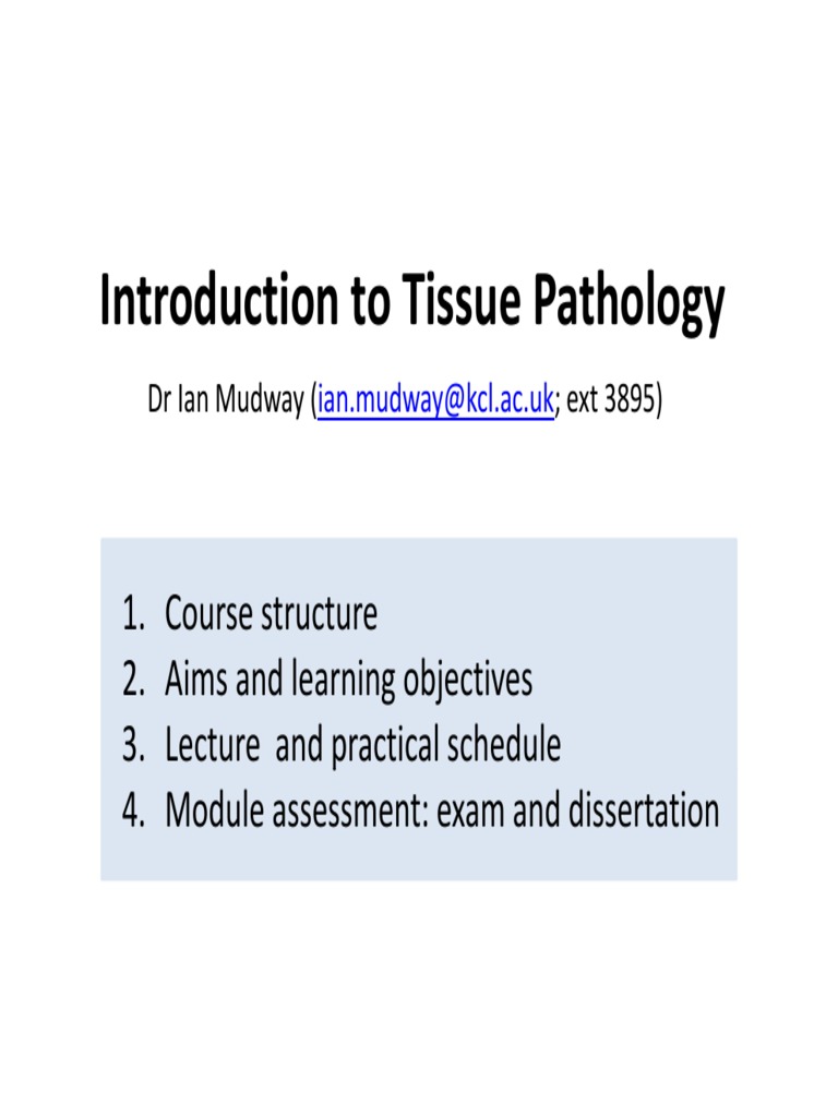 5bbb0206 Tissue Pathology Lectures 1 2 9th Jan 2014 Pdf