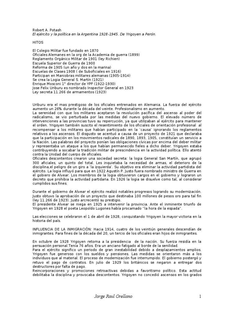 Potash Robert - El Ejército y La Política en La Argentina | PDF ...