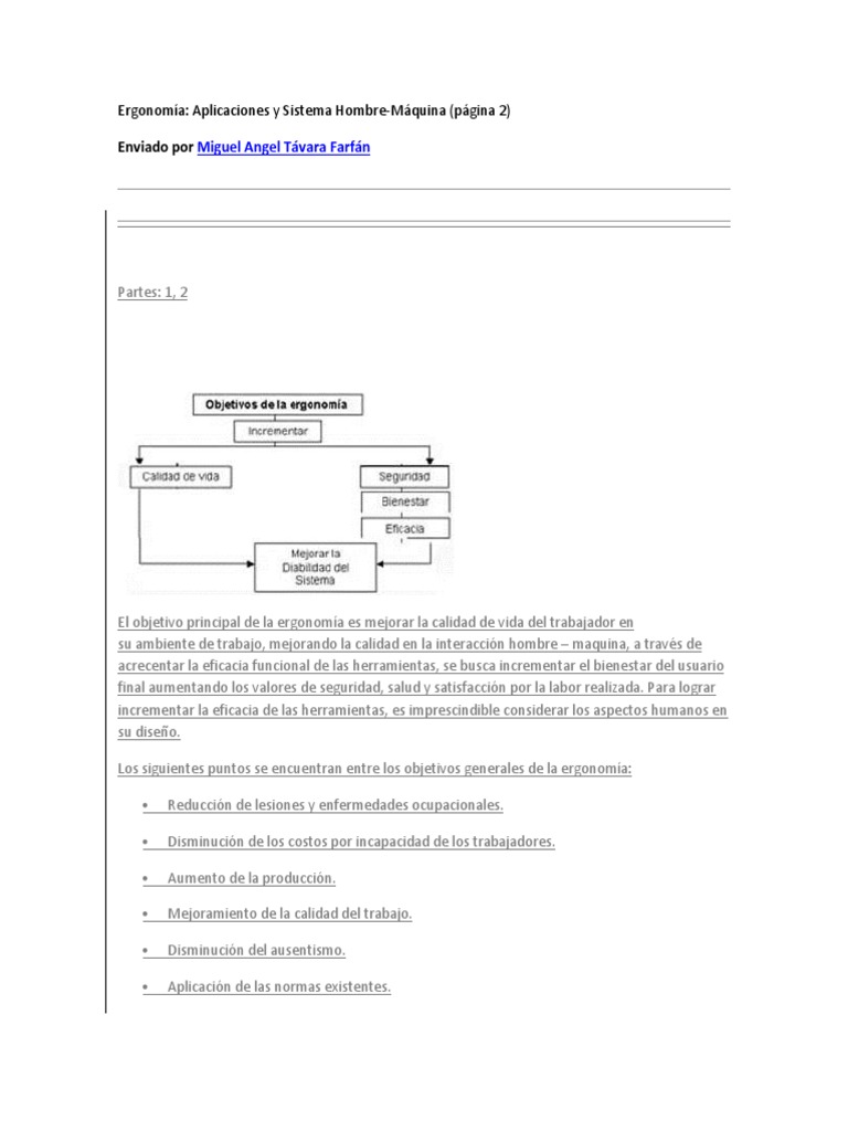 Ergonomía Hombre Maquina Pdf Factores Humanos Y Ergonomía