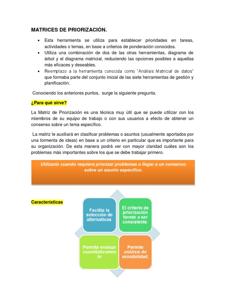 Matrices de Priorización PDF | PDF