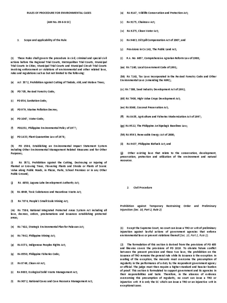 Rules of Procedure For Environmental Cases | PDF | Plea Bargain ...