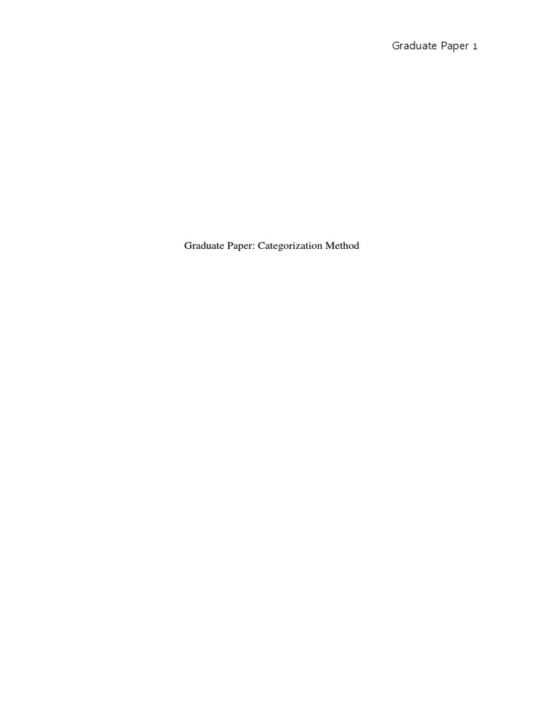 Graduate Paper: Categorization Method | PDF | Bargaining | Negotiation