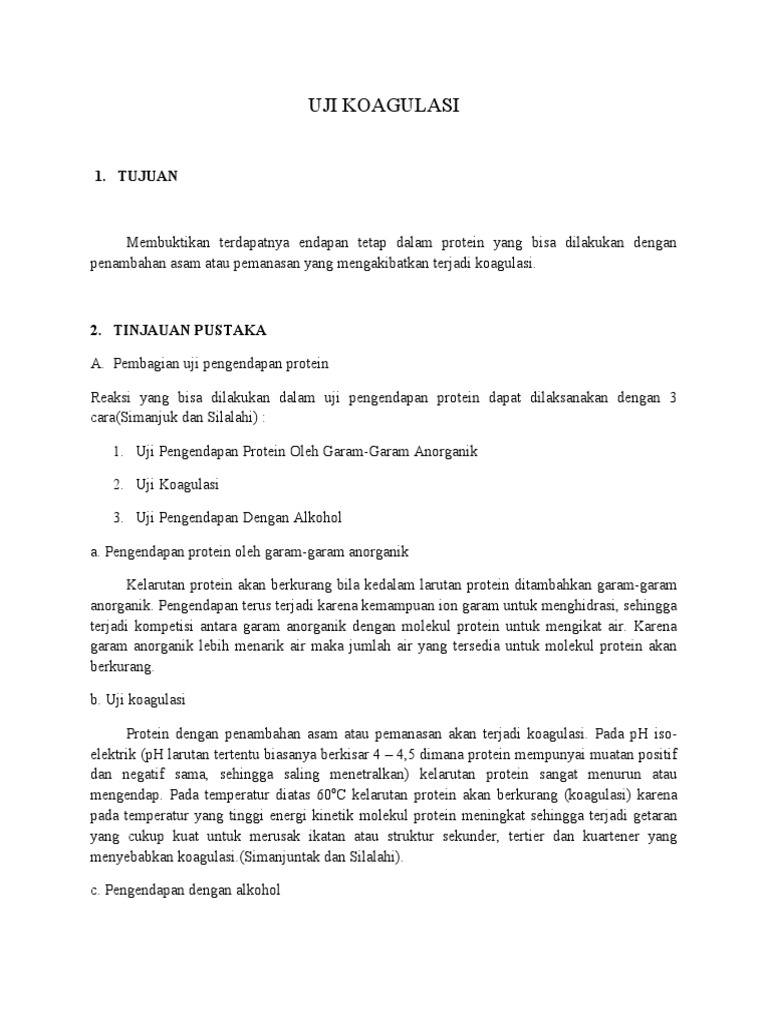Uji Koagulasi | PDF