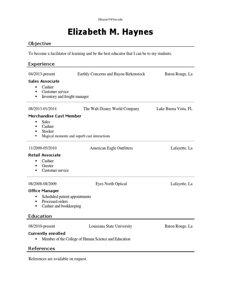 Elizabeth Haynes' Professional Resume | PDF | Wellness