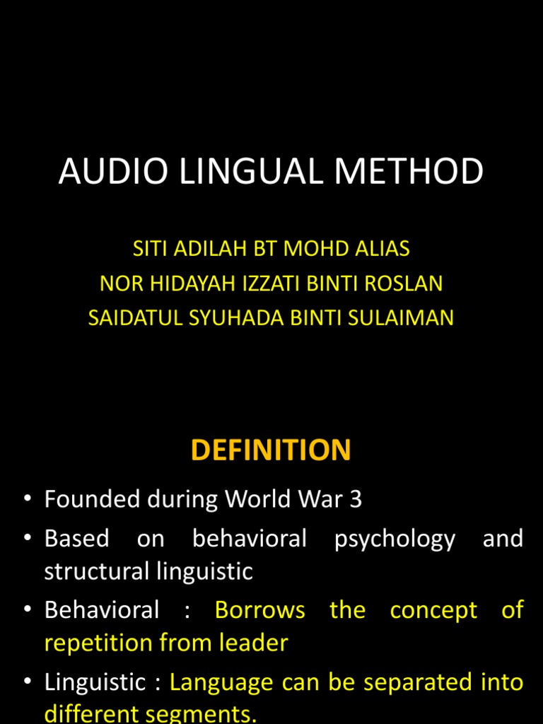Audio Lingual Method | PDF