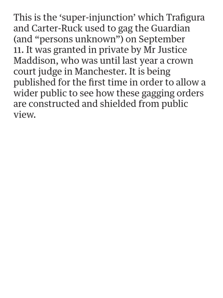 Super Injunction | PDF | Injunction | Government Information