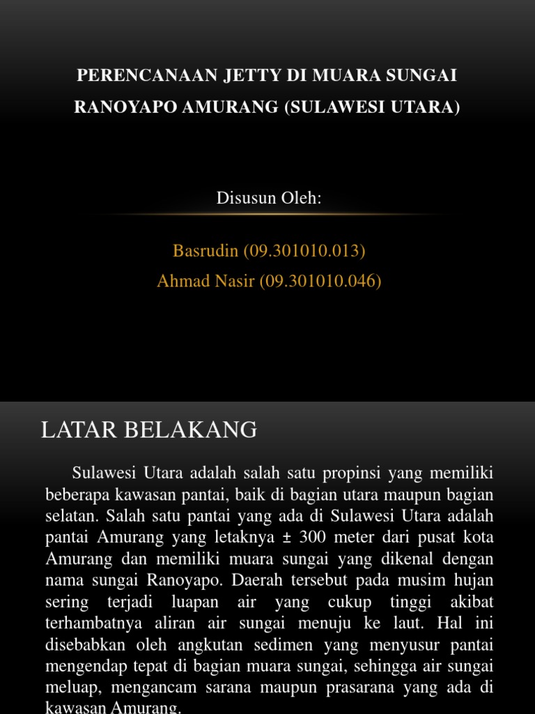 Perencanaan Jetty Di Muara Sungai Ranoyapo Amurang | PDF