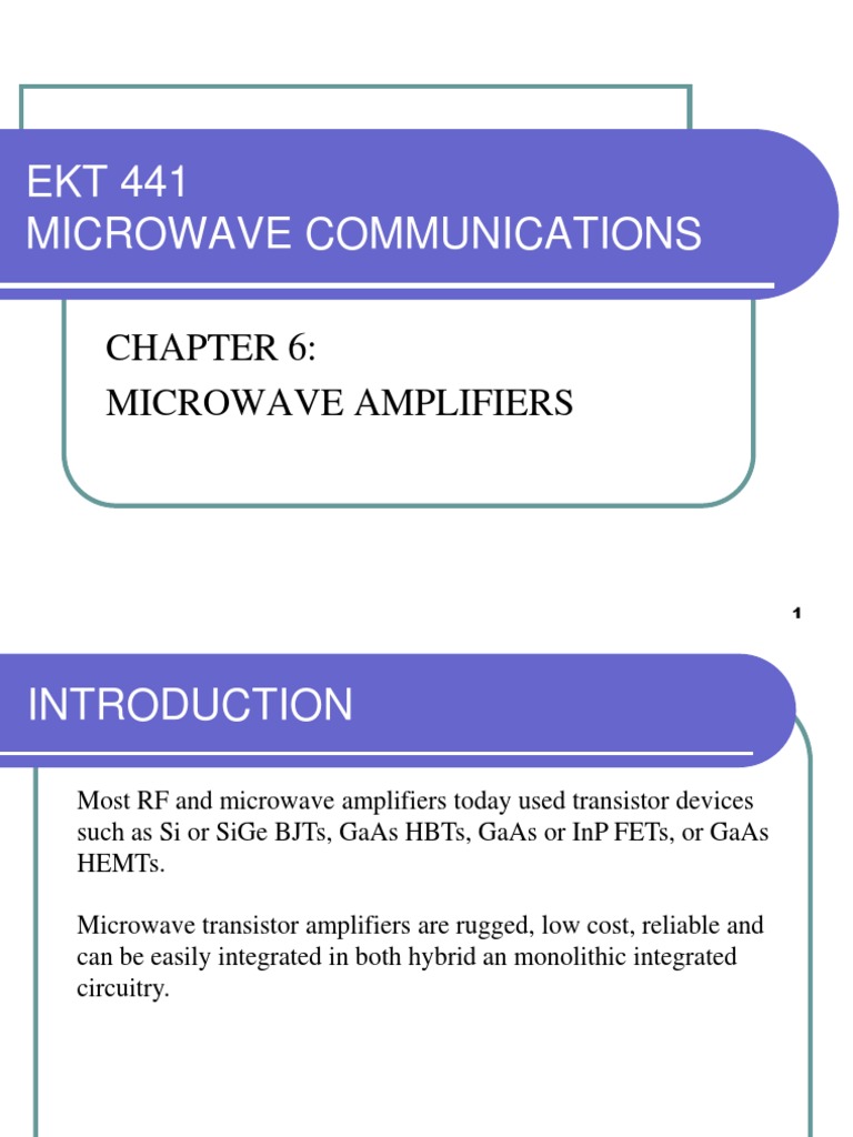 Microwave Amplifier Design Fundamentals | PDF | Amplifier | Signal To ...