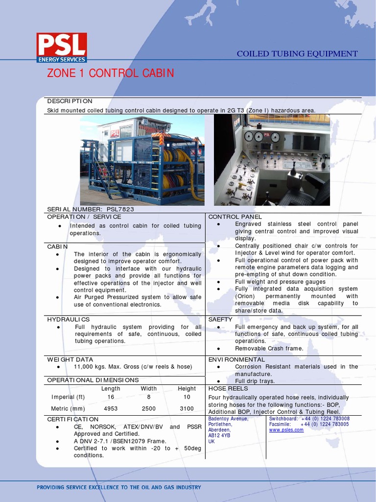 Coiled Tubing Control Cabin Specs | PDF