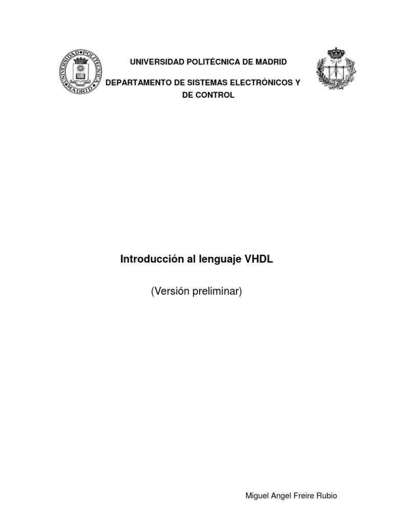 UPM - Introducción Al Lenguaje VHDL | PDF | Vhdl | Lenguaje de programación
