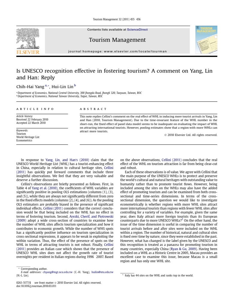 Is UNESCO Recognition Effective in Fostering Tourism | PDF ...