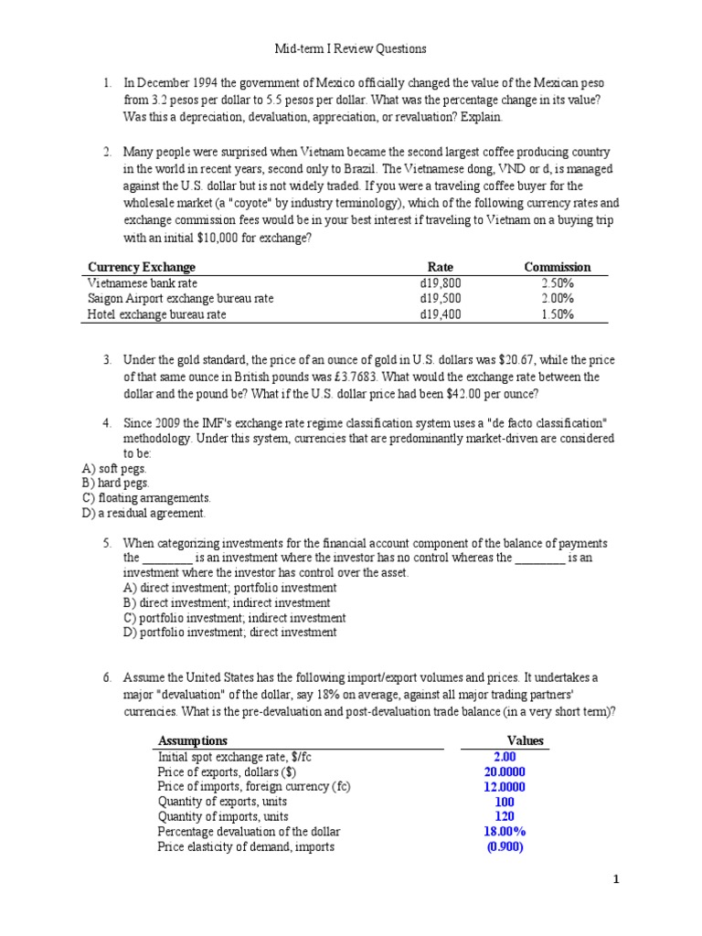 Economics Exam Review | PDF | Exchange Rate | Pound Sterling