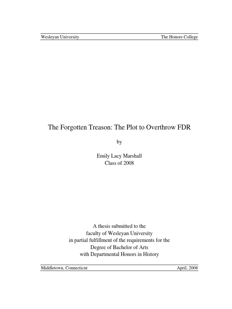 The Forgotten Treason - The Plot To Overthrow FDR | PDF | New Deal | Franklin D. Roosevelt
