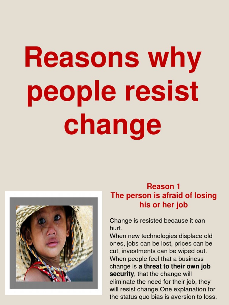 Reasons Why People Resist Change | PDF | Risk | Psychological Concepts