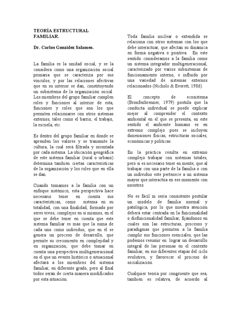 Teoria Estructural | PDF | Familia | Comportamiento