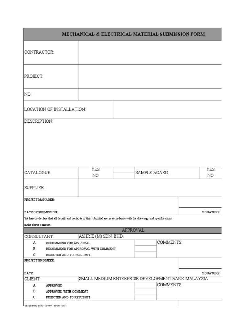 00-Material Submission Form | PDF