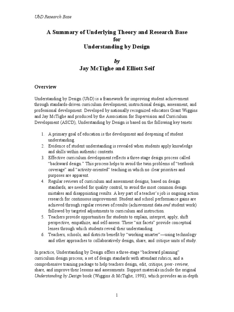 Understanding the Research Behind Understanding by Design: An In-Depth ...