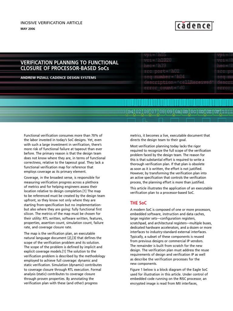 Verification Planning PDF | PDF | Formal Verification | Verification And Validation